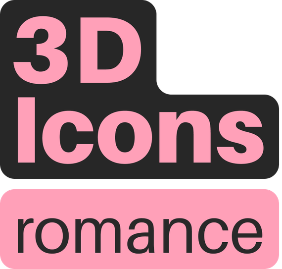3D icons packs for Designers — Romance