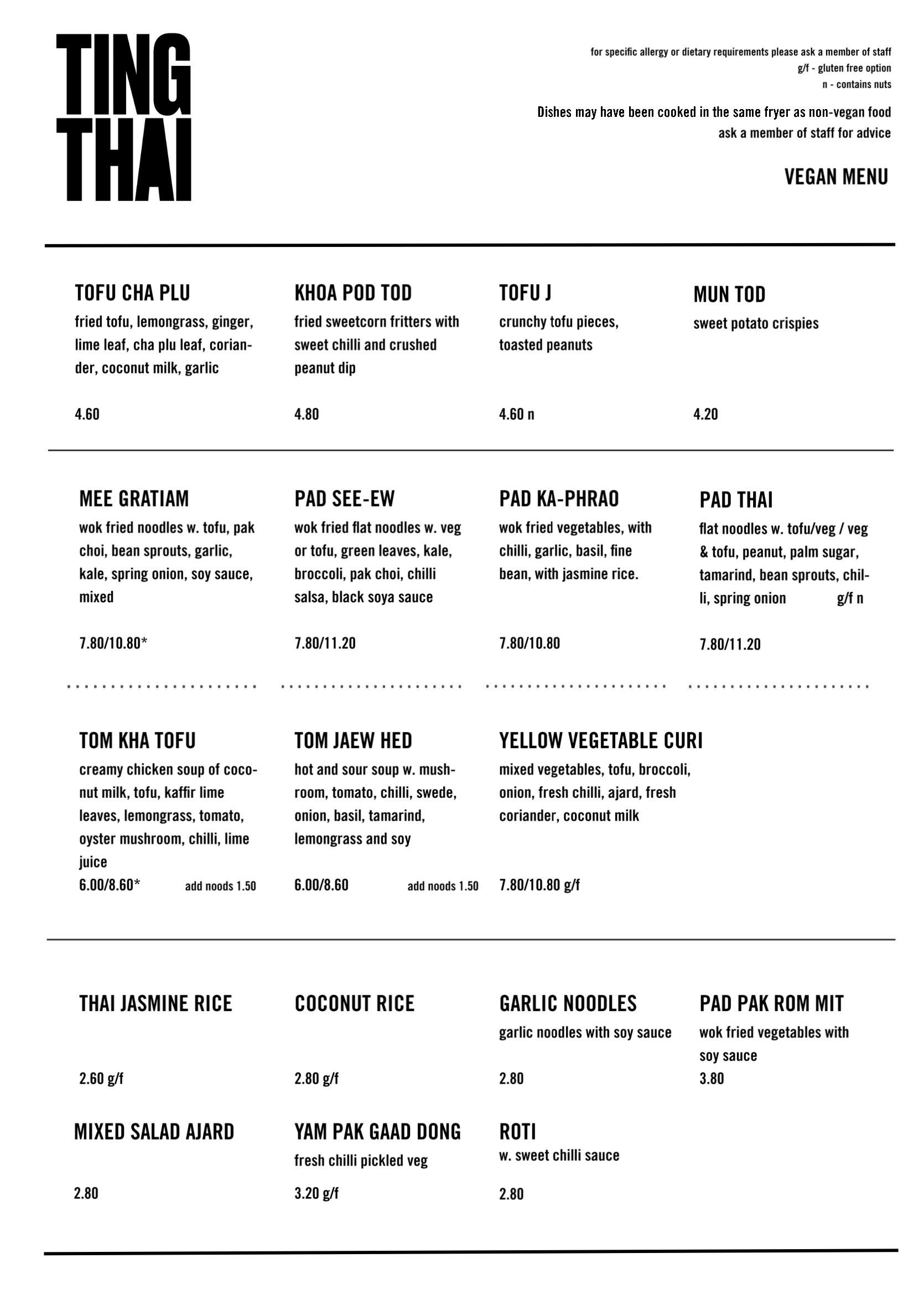 TING THAI — Menuvegan