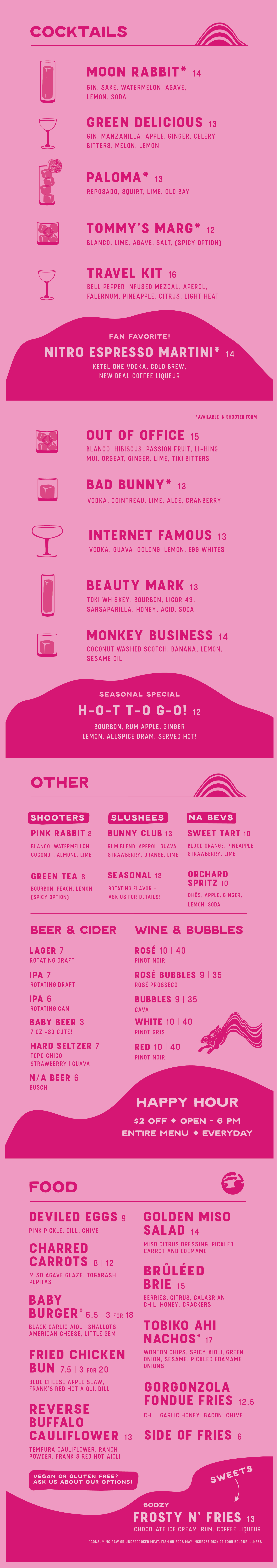 Pink Rabbit — MENU