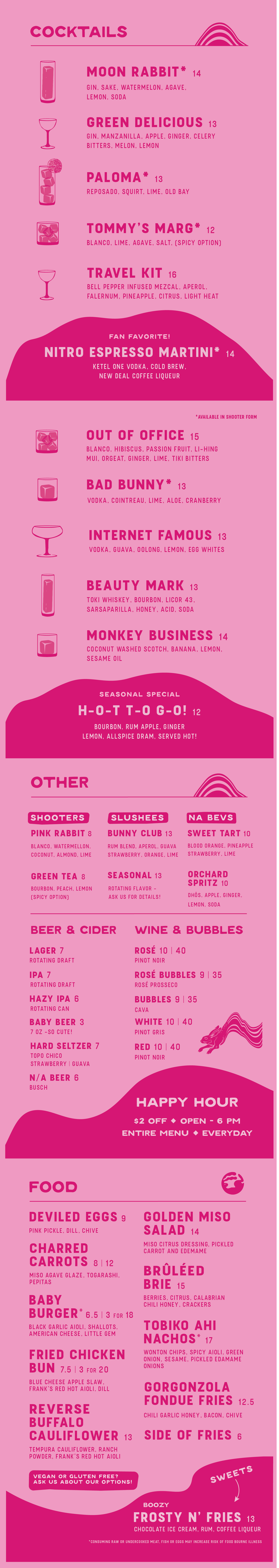 Pink Rabbit — MENU