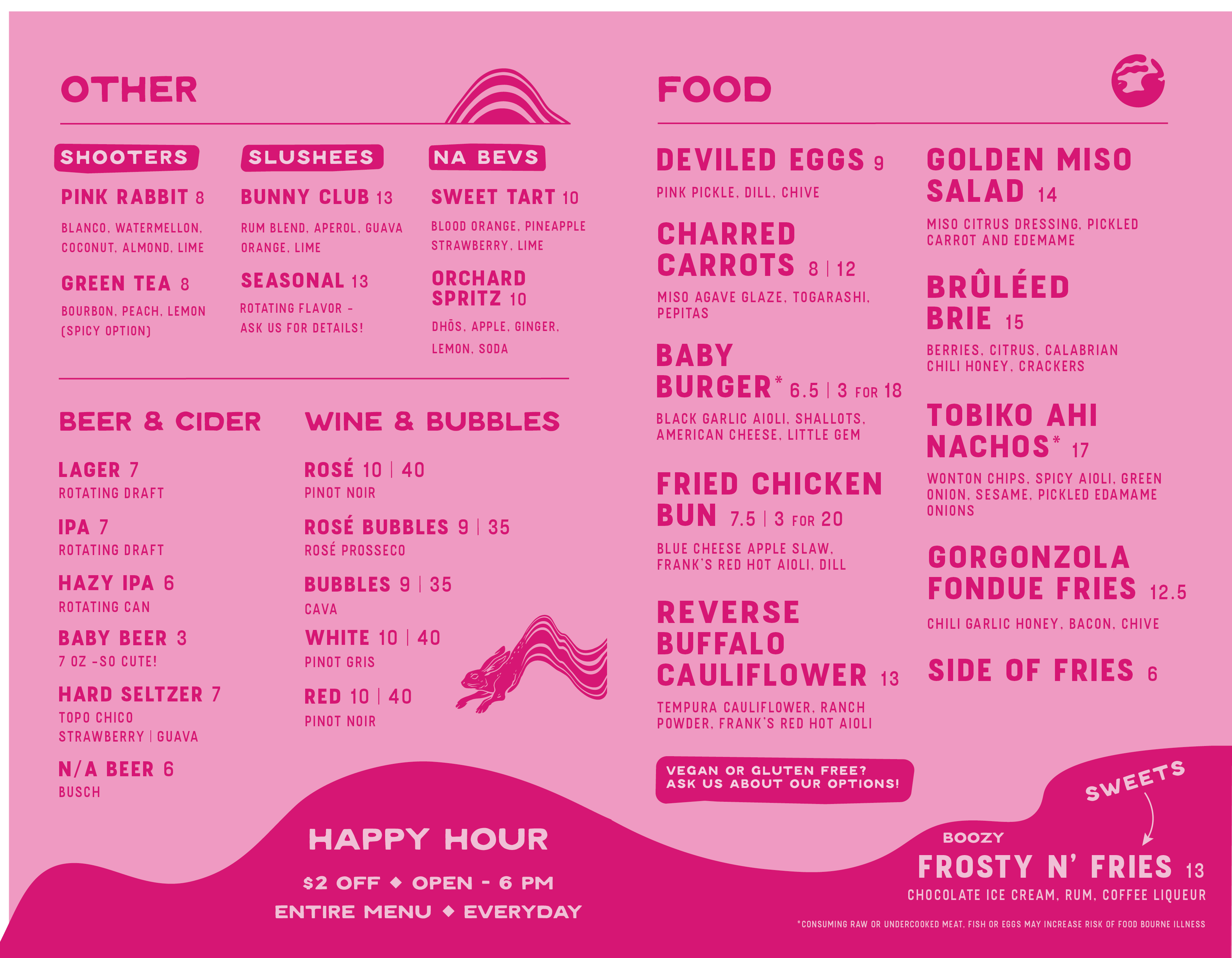 Pink Rabbit — MENU